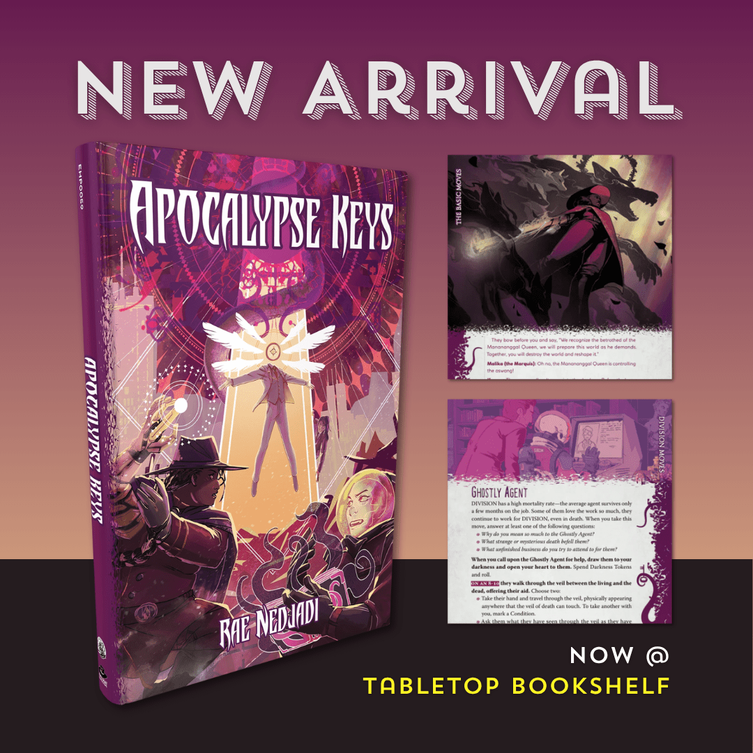NEW ARRIVAL: Apocalypse Keys – Tabletop Bookshelf
